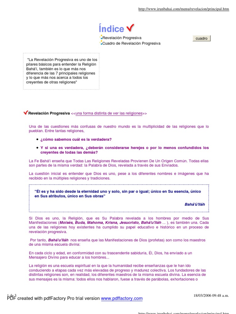 La Revelacion Progresiva de Dios A La Humanidad | PDF | Moisés | Fe bahá'í