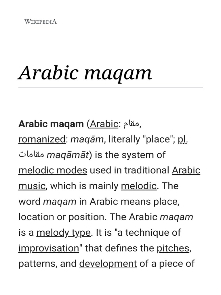 Arabic maqam modes | PDF | Music Theory | Elements Of Music