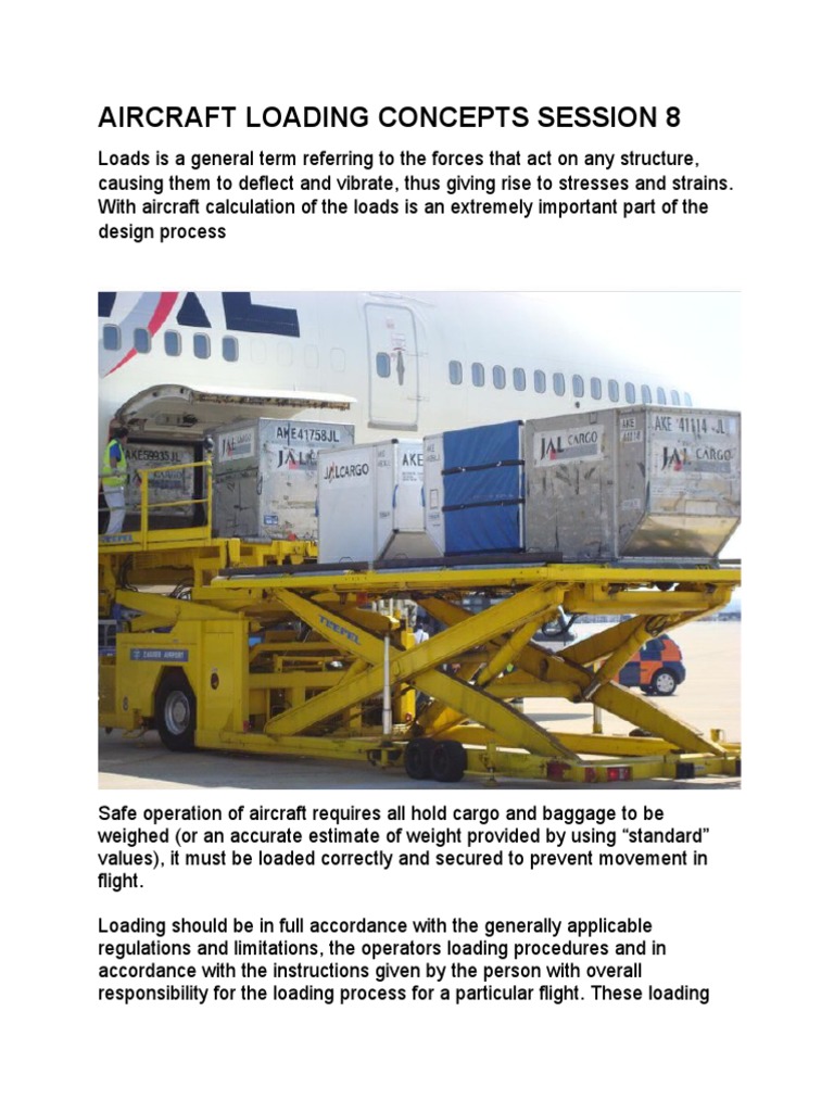 Aircraft Loading Concepts Session 8 | PDF | Dangerous Goods | Aircraft