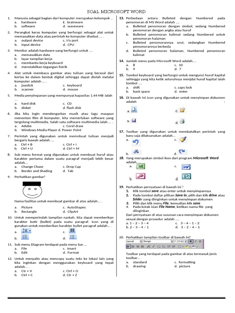 Soal MS - Word | PDF
