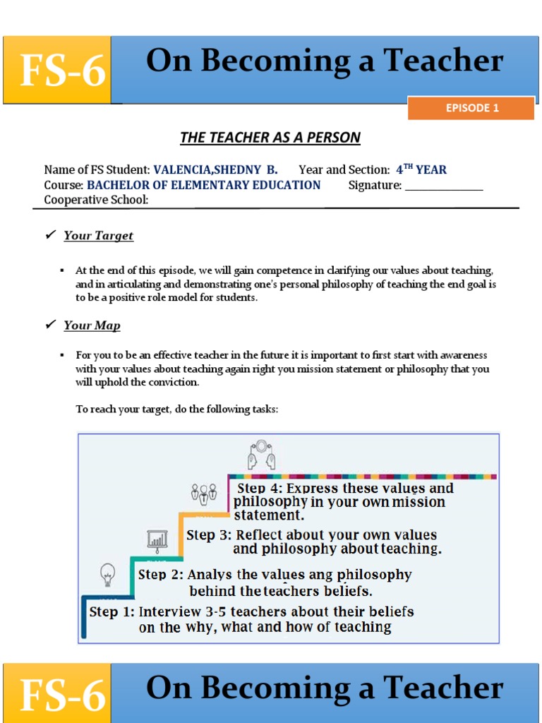 Fs 6 | PDF | Classroom Management | Teachers