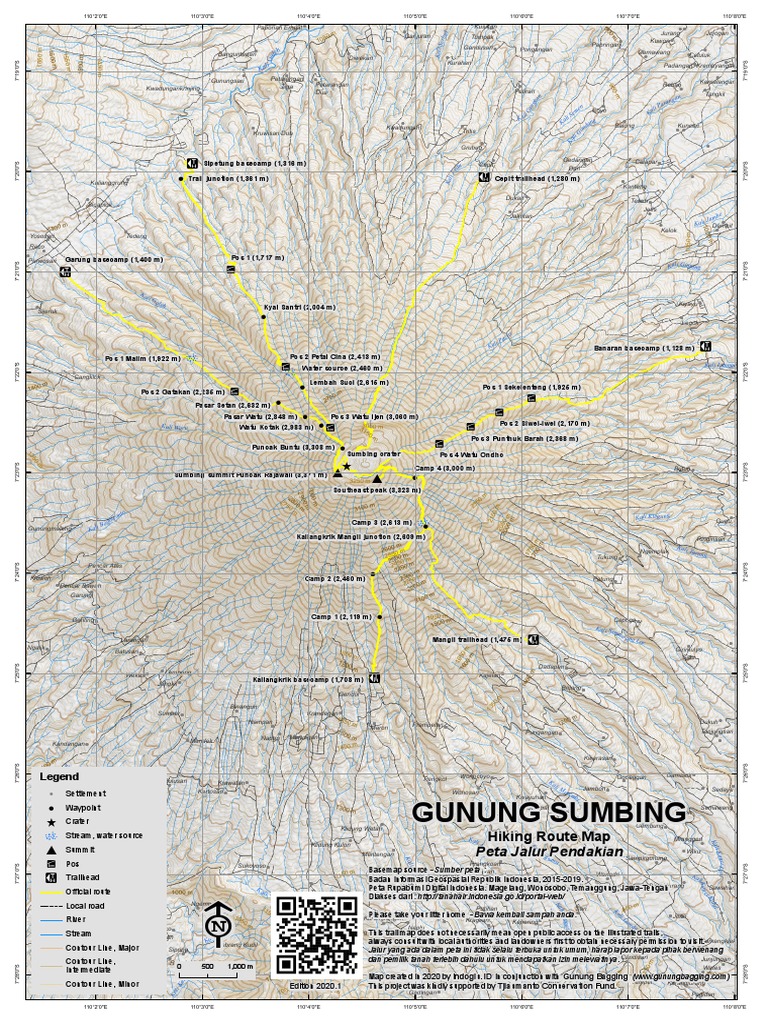 Peta Jalur Pendakian Gunung Sumbing | PDF