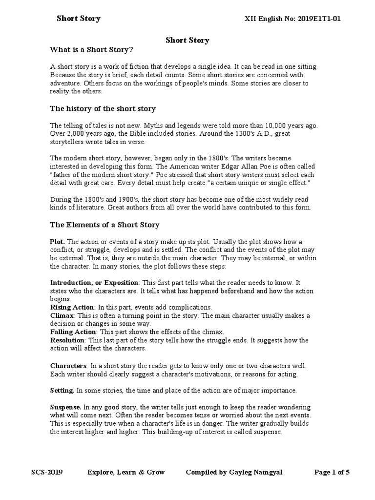 Exploring the Elements and Genres of Short Stories and Nonfiction | PDF ...