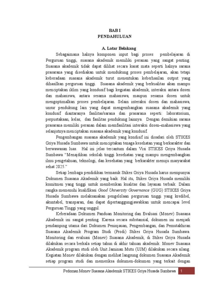 PANDUAN MONEV SUASANA AKADEMIK New 2020 | PDF | Karier & Perkembangan | Seni