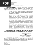 Sworn Declaration Annex D | PDF | Finance & Money Management
