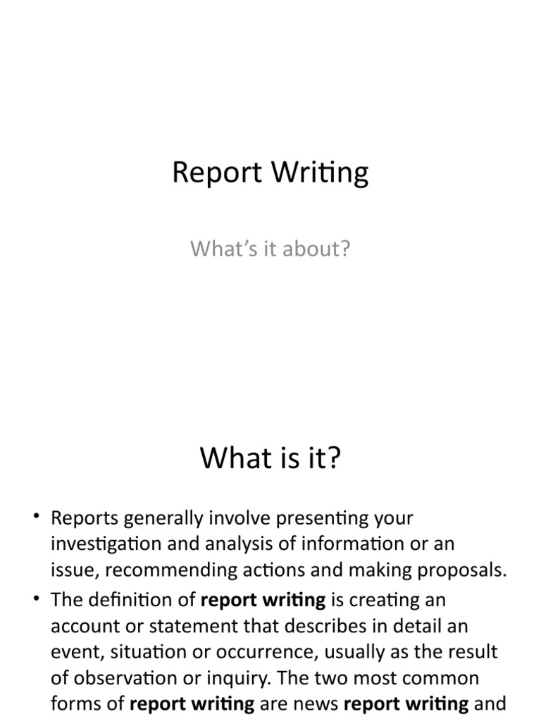 Report Writing Important Slides | PDF | Cognition | Science