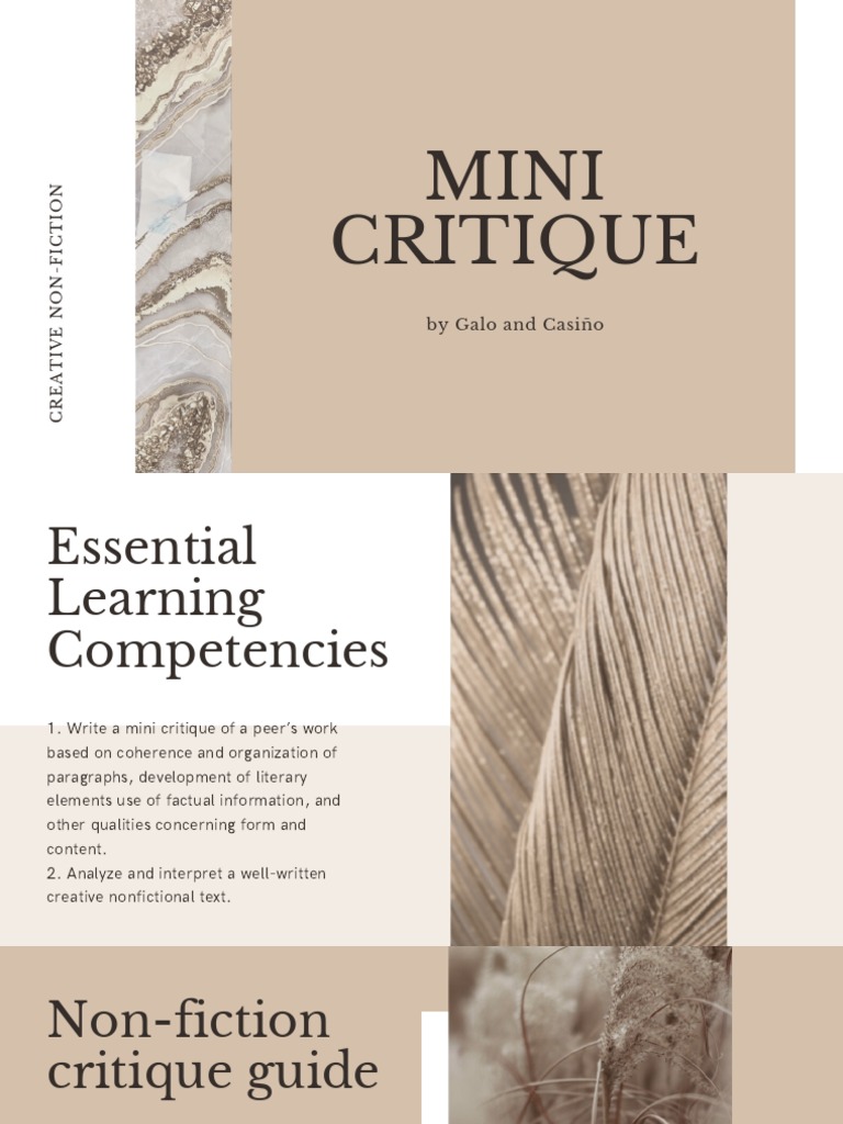 Mini Critique: by Galo and Casiño | PDF | Copy Editing | Writers