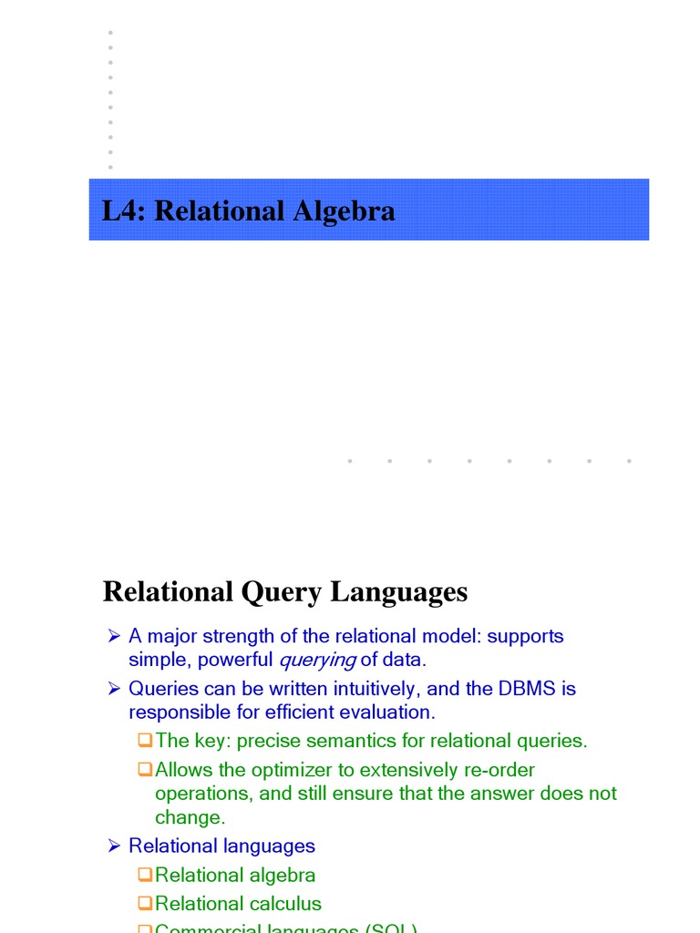 02 - Relational Algebra | PDF | Relational Model | Databases