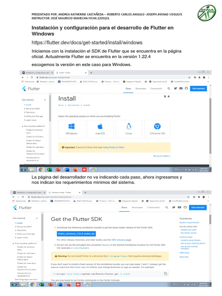 Manual de Instalacion Flutter en Windows | PDF | Android (sistema ...