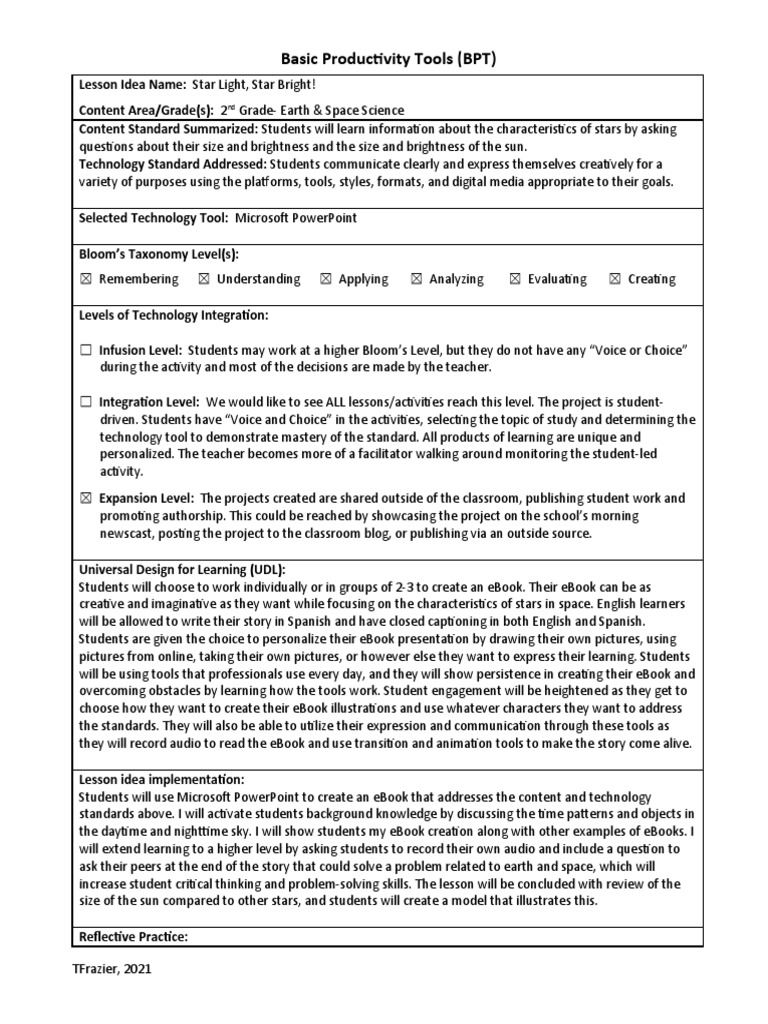 BPT Lesson Idea | PDF | Educational Psychology | Education Theory