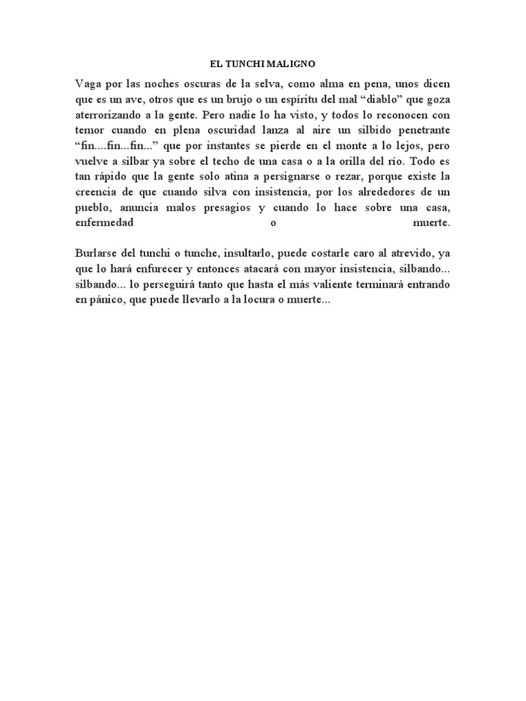 El Tunchi Maligno | PDF | Novela negra, policíaca y suspenso | Poesía