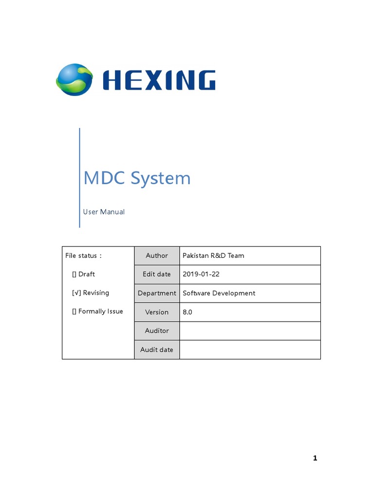 MDC (8.0) User Manual | PDF | Menu (Computing) | Button (Computing)