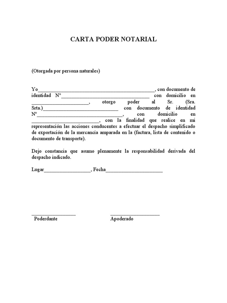 Carta de Poder Notarial 2 | PDF