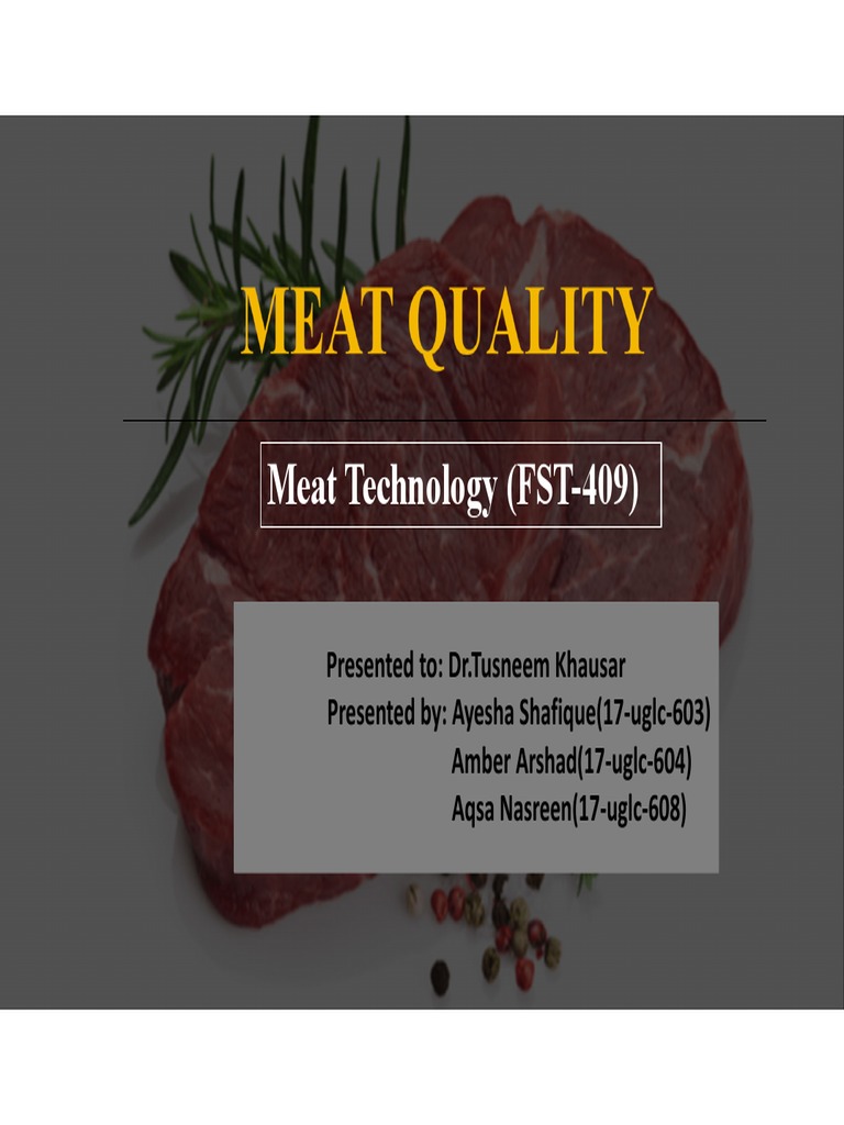 Presentation Meat Technology | PDF | Homeostasis | Meat