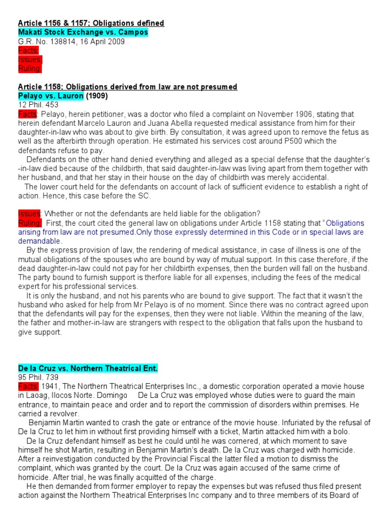 Case Cheat Code | PDF | Law Of Obligations | Lease