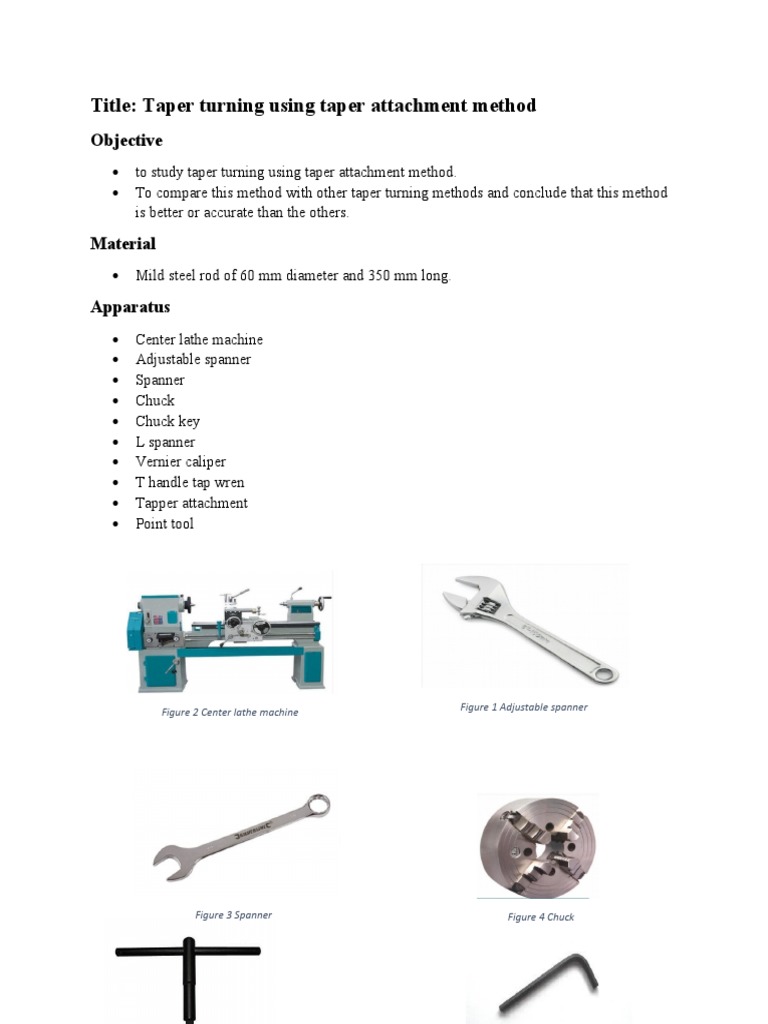 Taper Turning by Taper Attachment Method | PDF | Tools | Metalworking