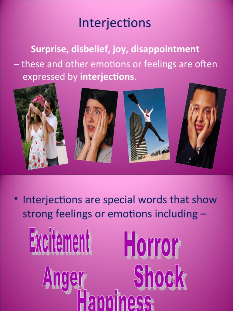 Interjections Surprise Disbelief Joy Disappointment Pdf