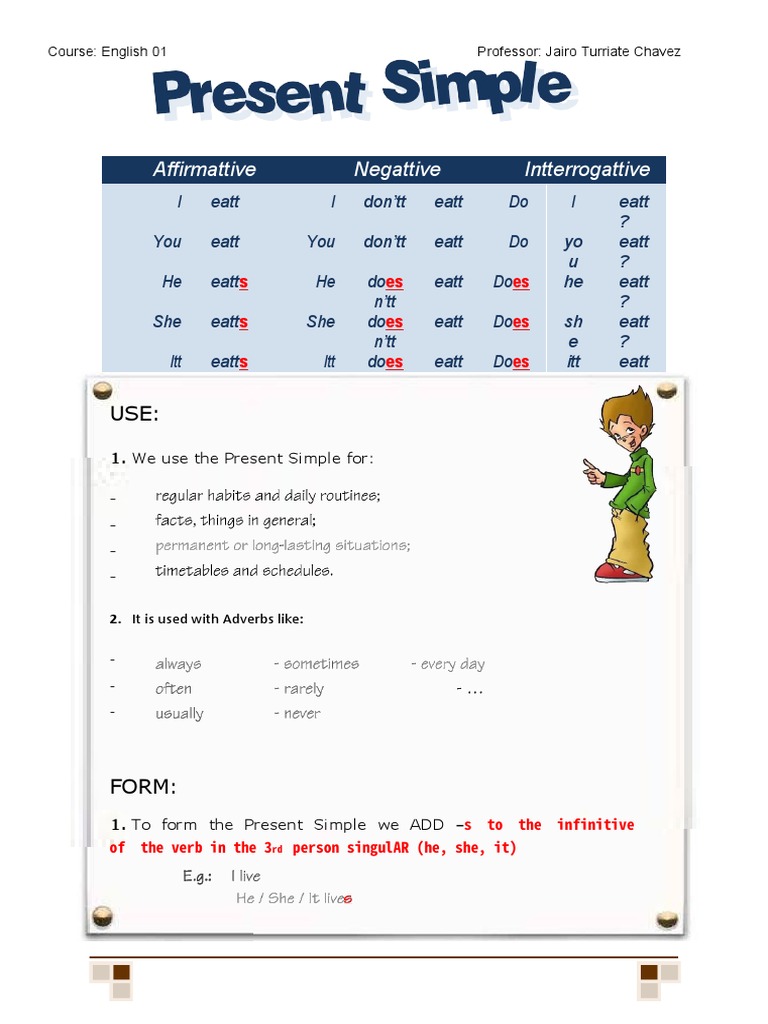 Present Simple - Extra Activity | PDF | Linguistics | Grammar