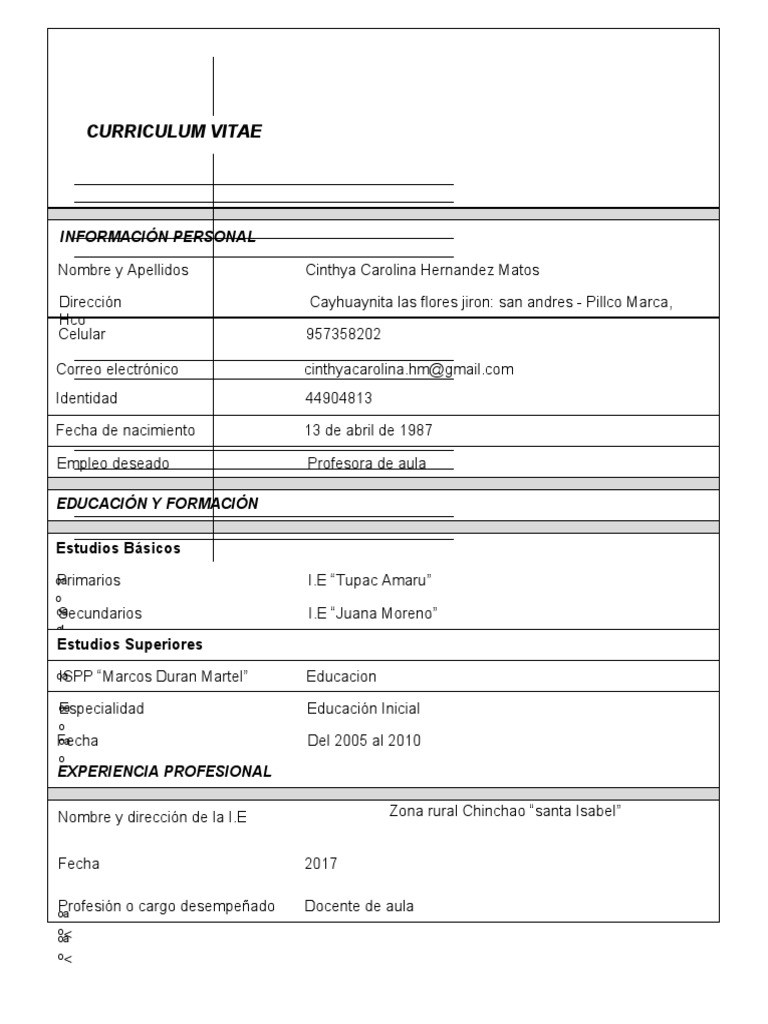 Curriculum Cinthya 2021 | PDF