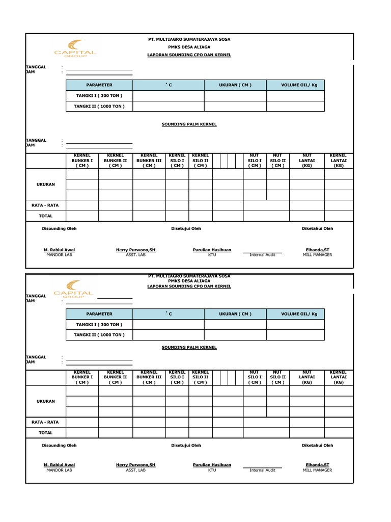 LAPORAN SOUNDING CPO DAN KERNEL 21 SEPTEMBER 2019 | PDF