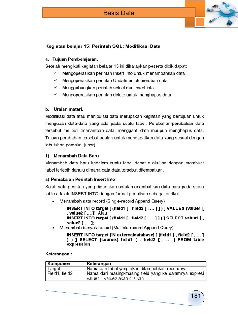 Bab 15 - Modifikasi Data | PDF
