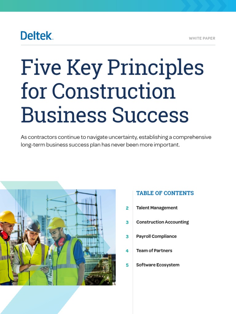 Five Key Principles For Construction Business Success | PDF ...