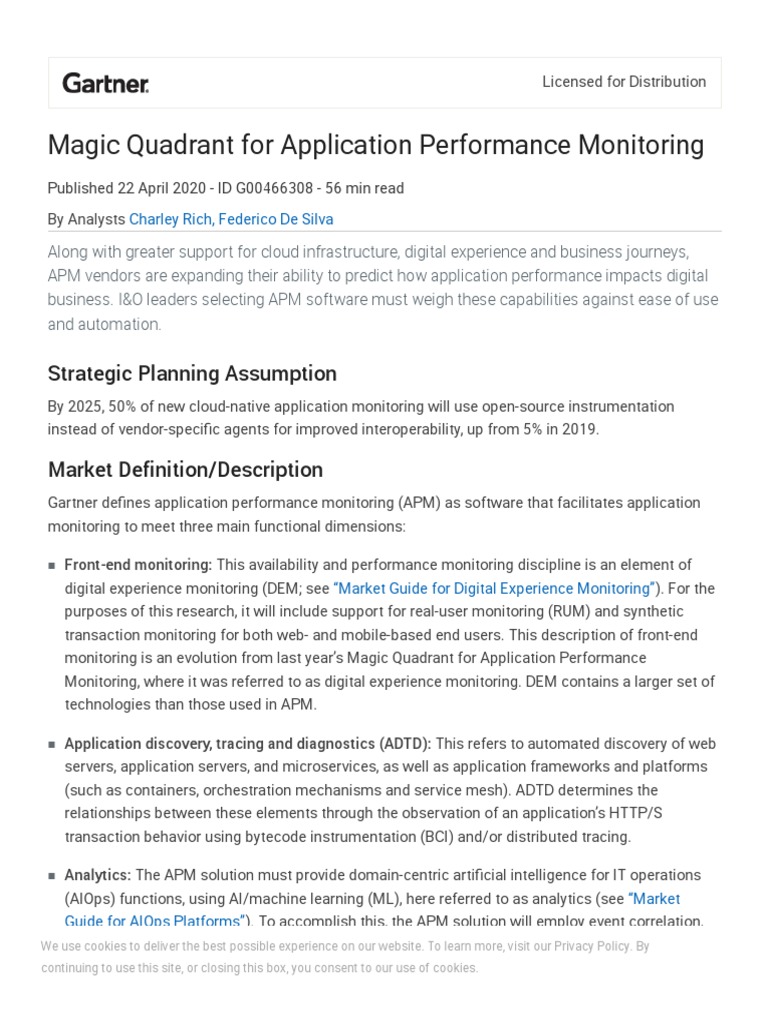 Gartner For APM | PDF | Software As A Service | Cloud Computing