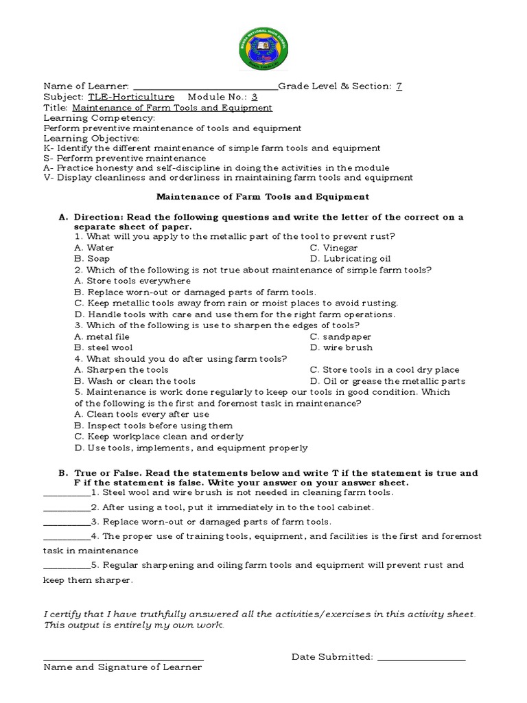 Week2-module3-Activity-Sheet-horticulture 7 | PDF | Rust | Nature
