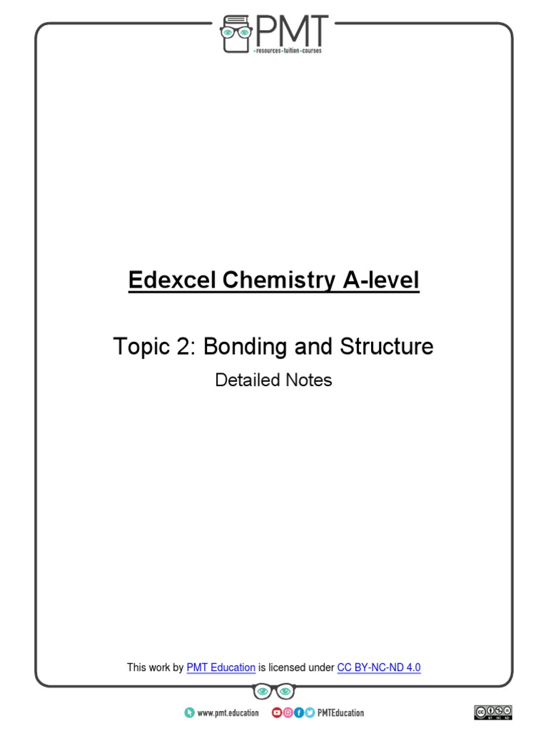 Detailed Notes Topic 2 Bonding And Structure Edexcel Chemistry A Level Pdf Chemical Polarity