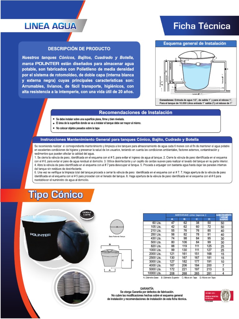 Ficha Tecnica Tanques Polinter | PDF | Transporte