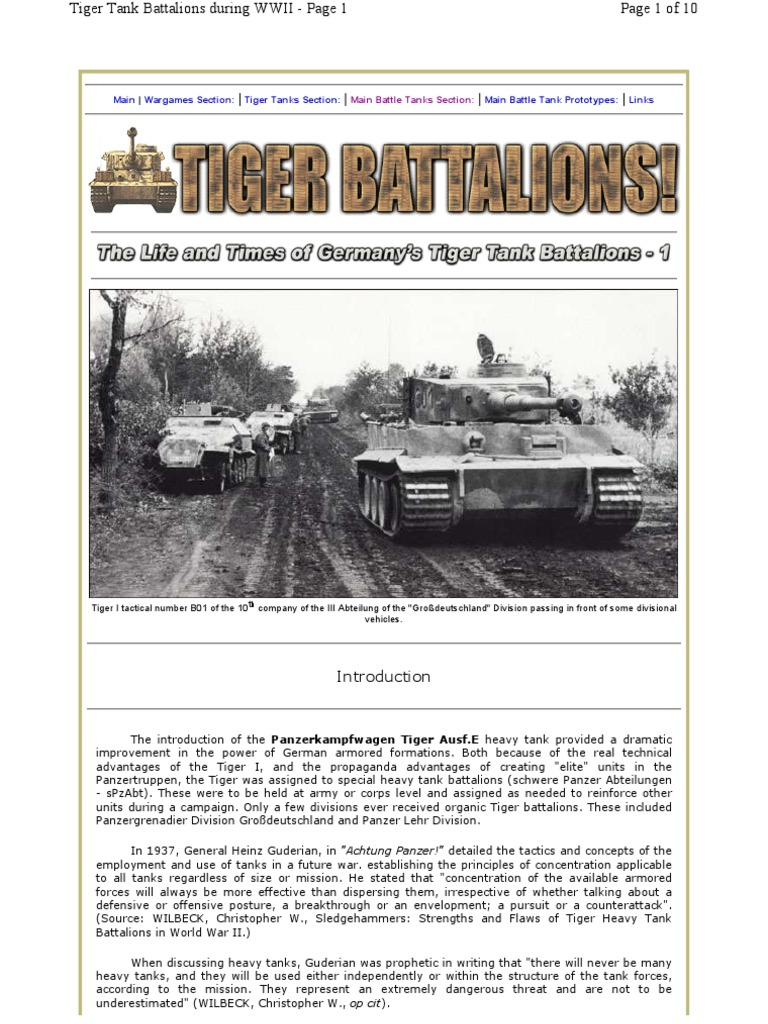 The Life & Times of A Tiger Tank Battalion (Part 1) | Download Free PDF ...