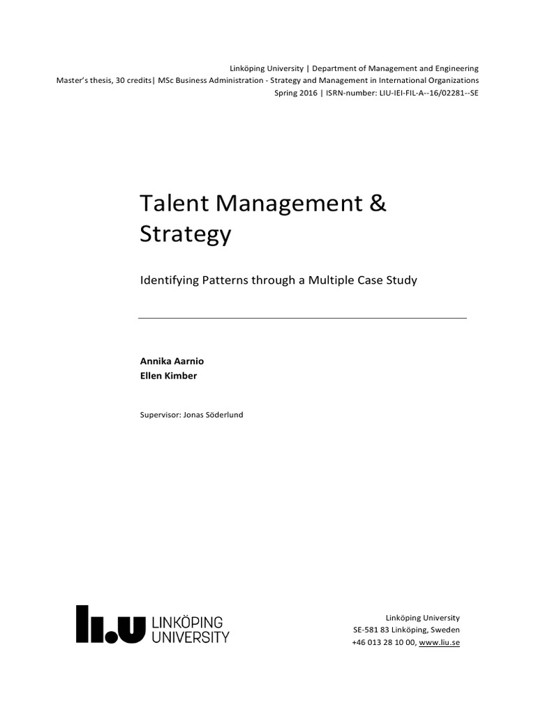 Talent Strategy Insights | PDF | Talent Management | Case Study