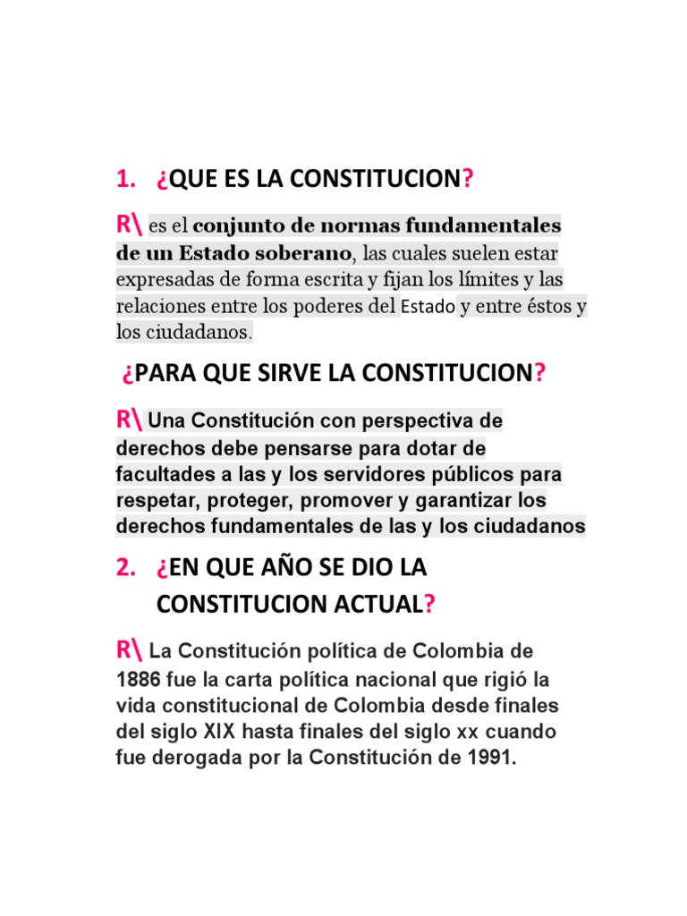 ¿Qué es la Constitución y su función? | PDF