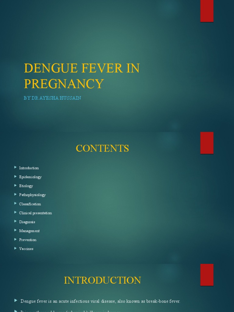 Dengue Fever in Pregnancy | PDF | Childbirth | Medical Specialties