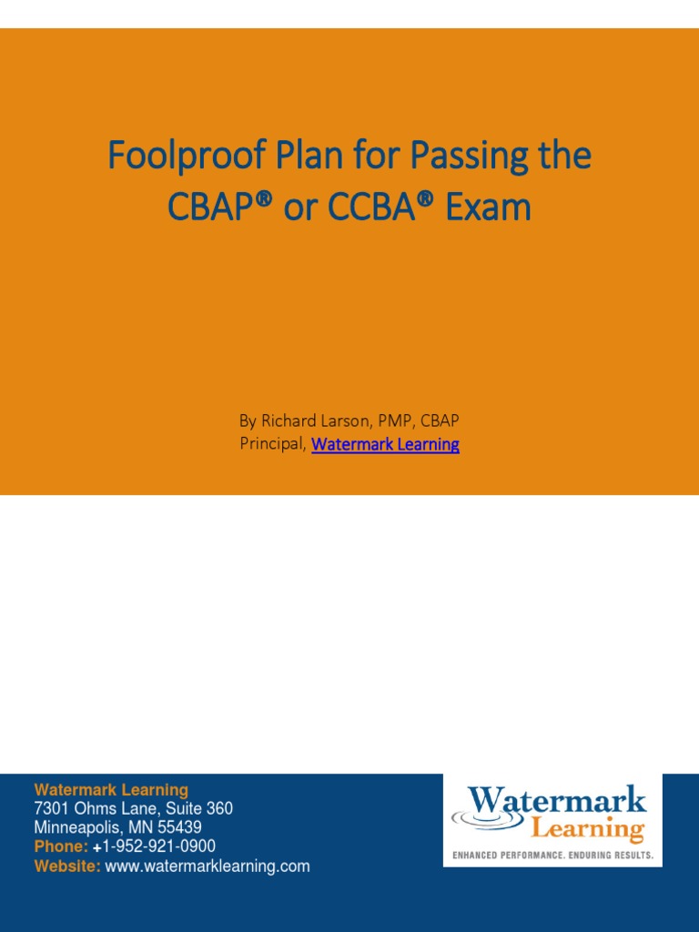 CBAP-CCBA Certification-Foolproof Plan | PDF | Certification | Business ...