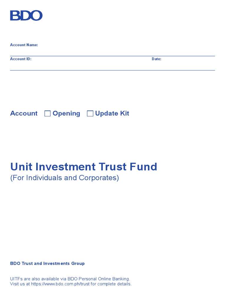 Unit Investment Trust Fund: (For Individuals and Corporates) | PDF ...