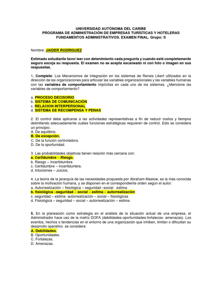 Fund Adm Examen Final S1 | PDF