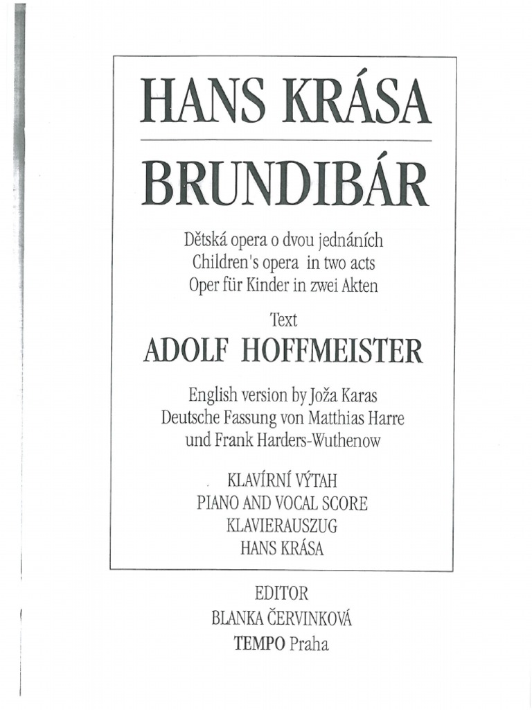 Brundibar - Hans Krása Score Part 1 | PDF