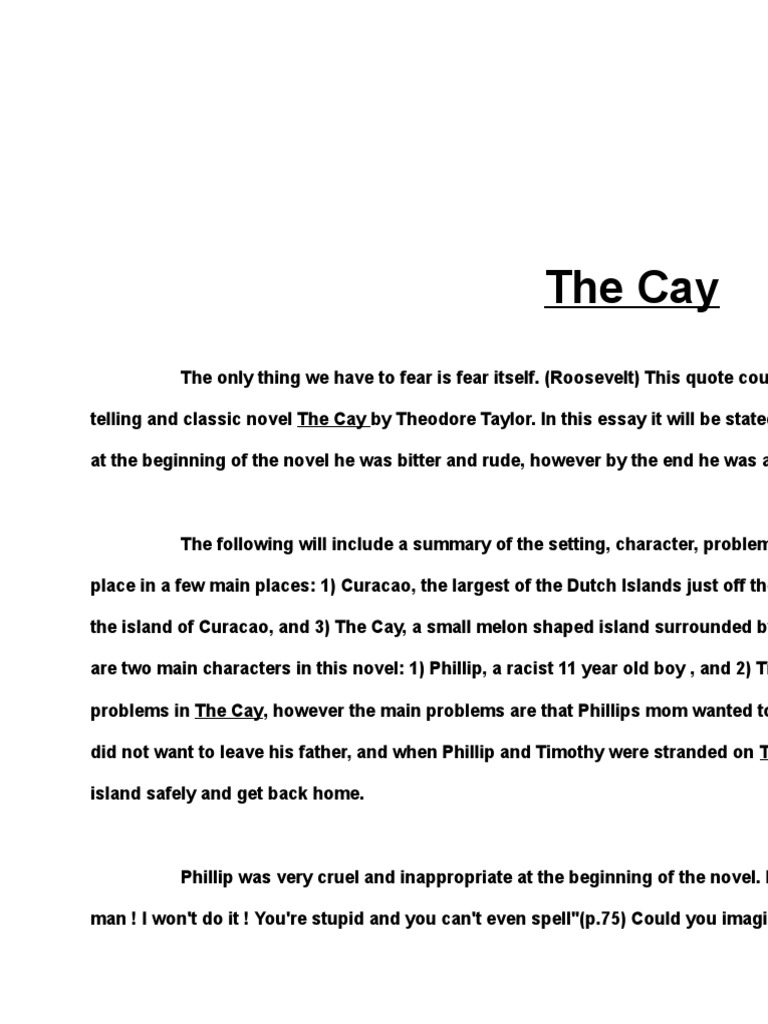 Young Readers' Journey in 'The Cay' | PDF | Mystery, Thriller & Crime ...
