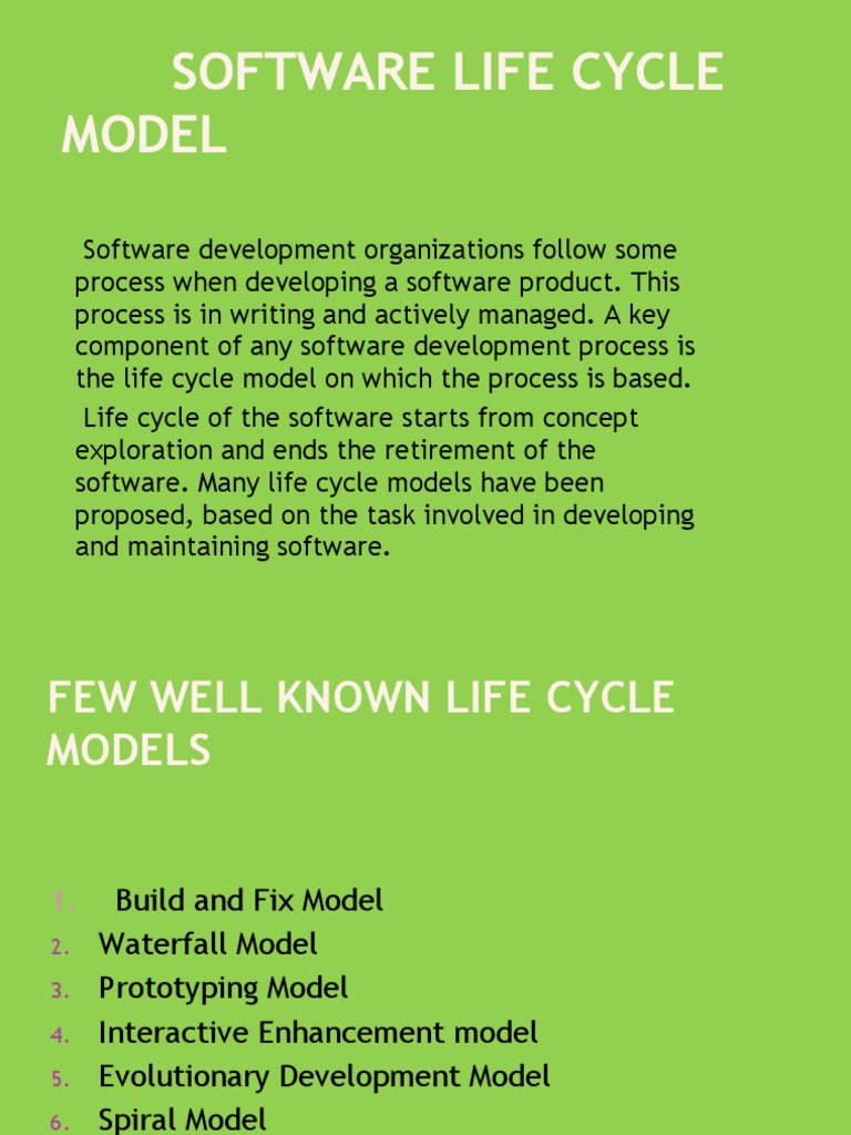 Software Life Cycle Model | PDF | Software Development | Software ...
