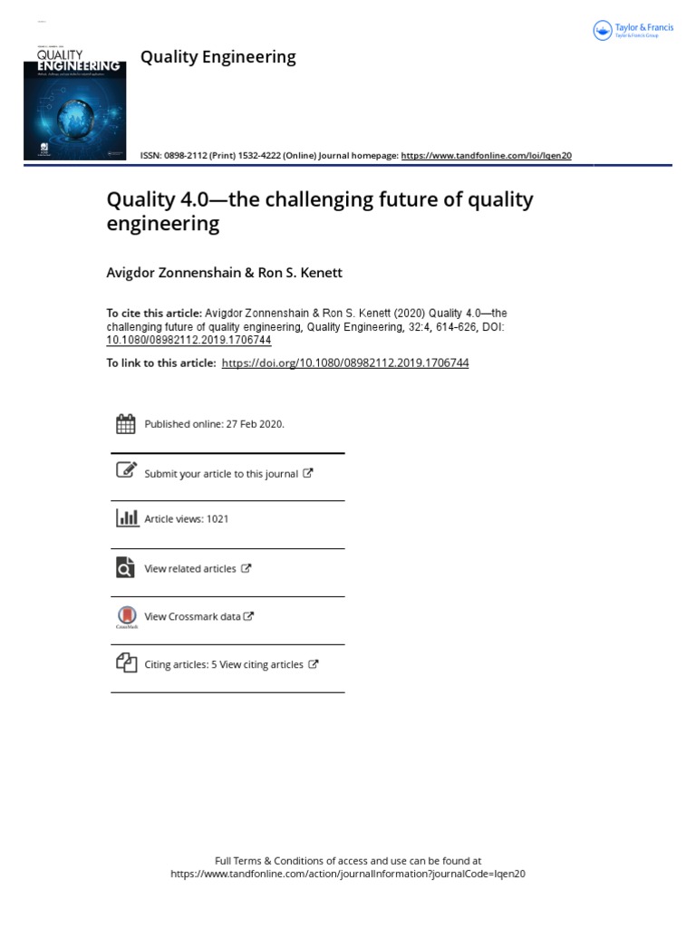 Quality 4.0-The Challenging Future of Quality Engineering | PDF ...