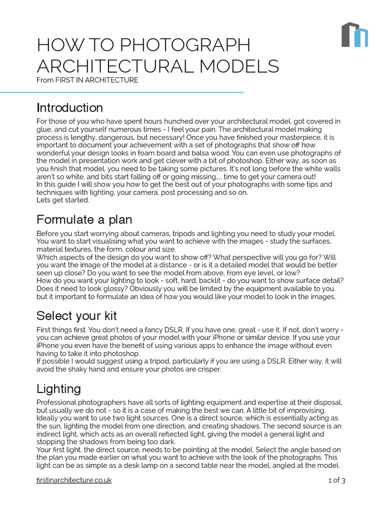 Tips for Architectural Model Photography | PDF | Adobe Photoshop ...
