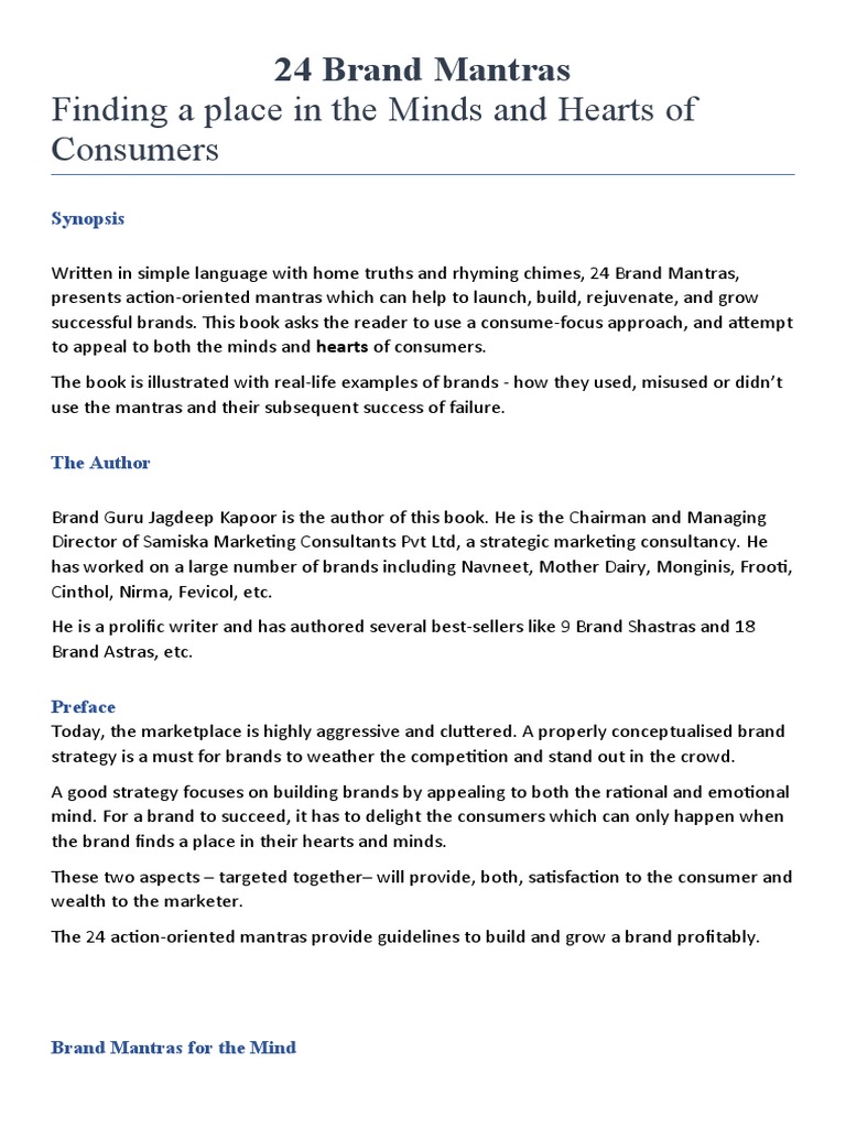 24 Brand Mantras | PDF | Market Segmentation | Brand
