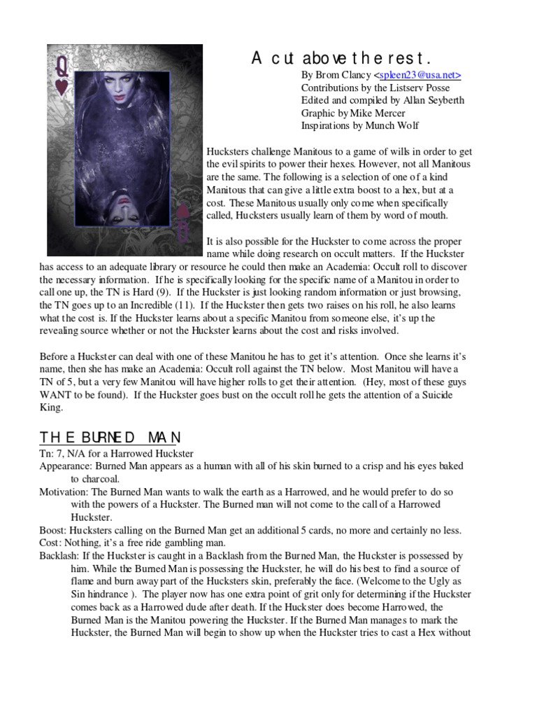 Deadlands - Manitous | PDF | Revenge | Werewolves