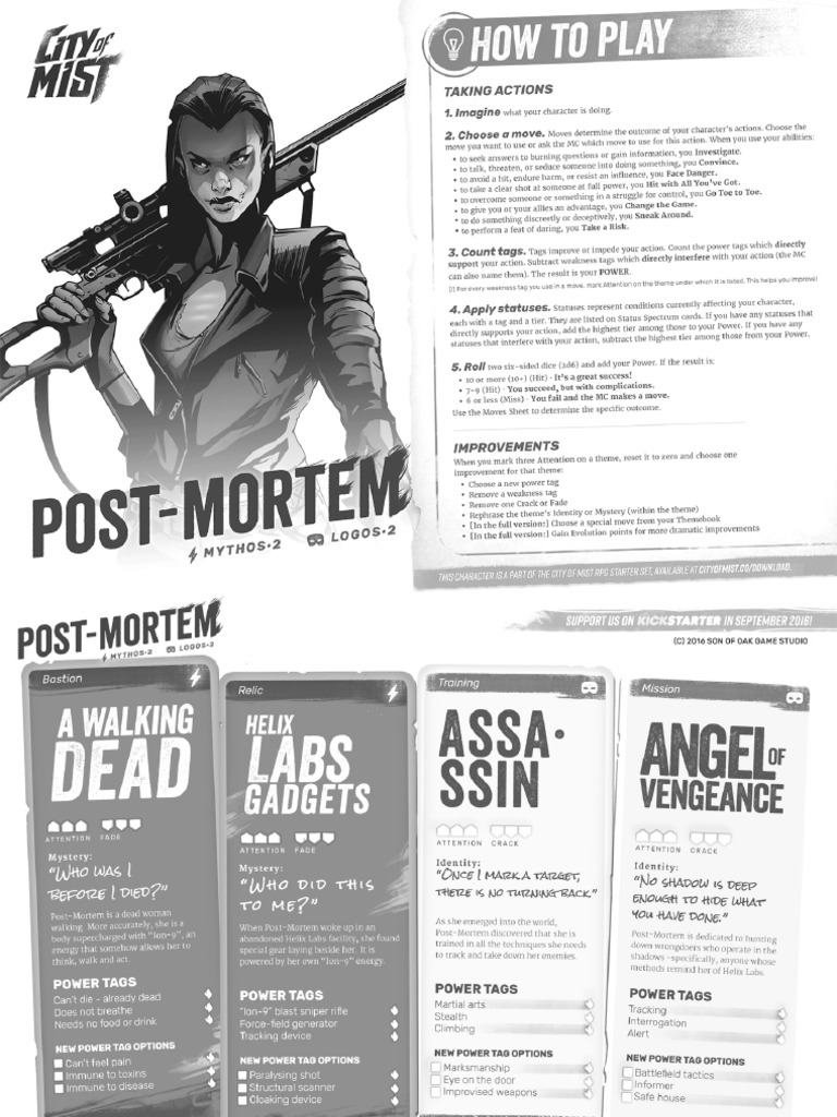 City of Mist - Post-Mortem (B&W) | PDF