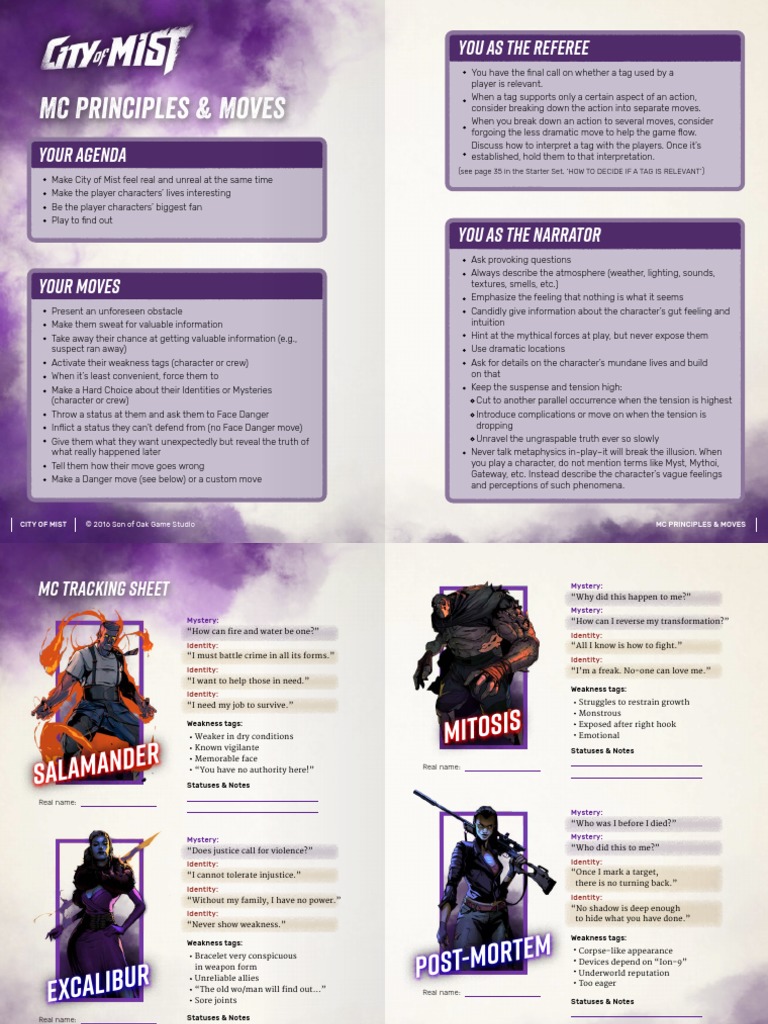 City of Mist - MC Moves & Tracking Sheets | Download Free PDF | Metaphysics