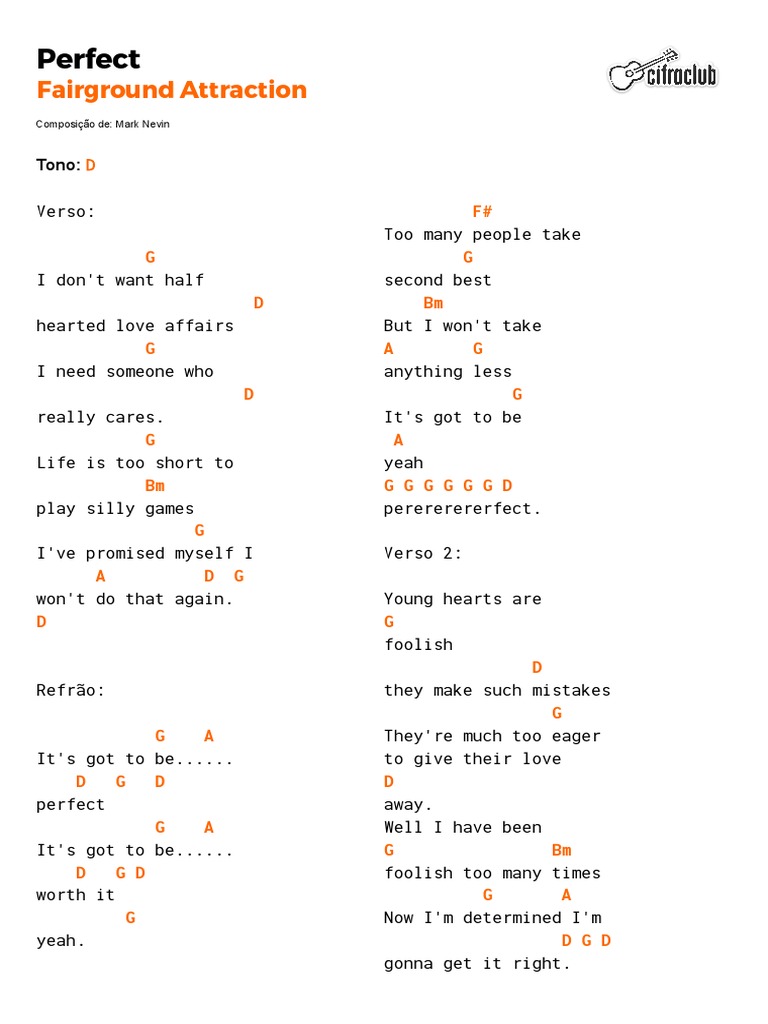 Cifra Club - Fairground Attraction - Perfect | PDF