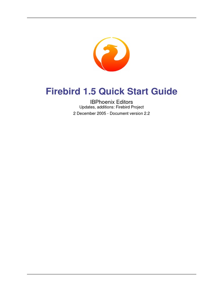 Firebird 1.5 Quick Start Guide: Ibphoenix Editors | PDF | Superuser | Command Line Interface