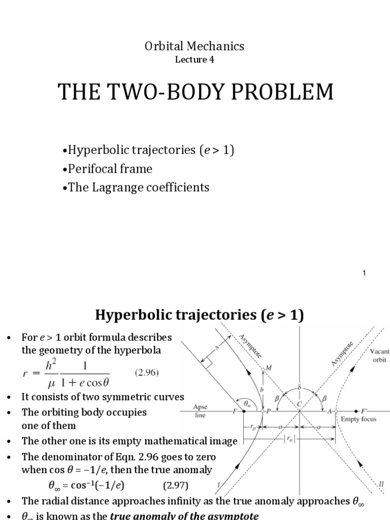 The Two-Body Problem: Orbital Mechanics | PDF | Orbit | Velocity