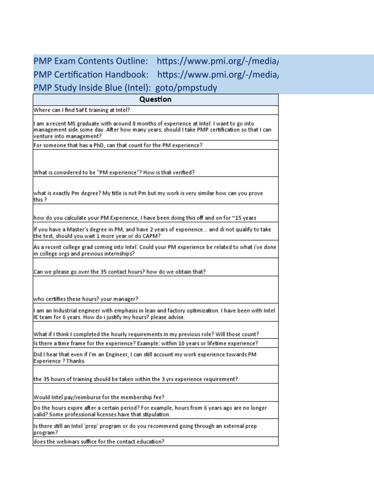 PMP Questions From Attendees - Career Zone Nov29 2018 - Bashar Elkhatib ...